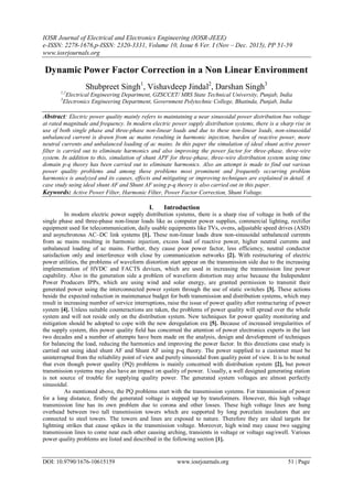 Dynamic Power Factor Correction in a Non Linear Environment | PDF