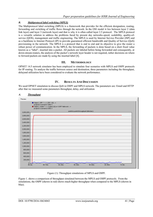 Comparative Study between OSPF and MPLS network using OPNET Simulation | PDF
