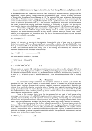 Assessment of Combinatorial Support Assemblies and Their Energy Matrixes in High Tension Bolt ...
