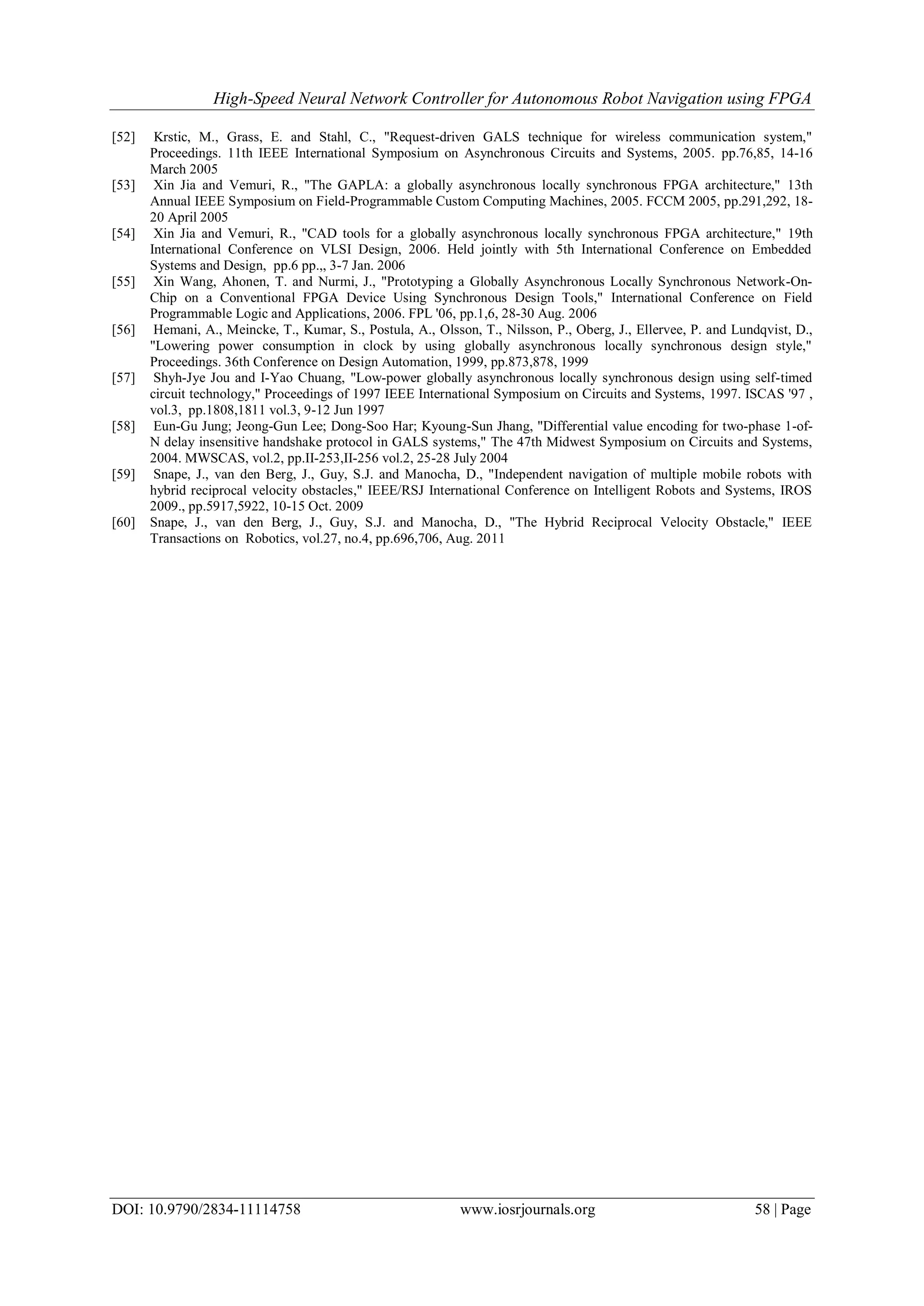 High Speed Neural Network Controller For Autonomous Robot Navigation Using Fpga Pdf