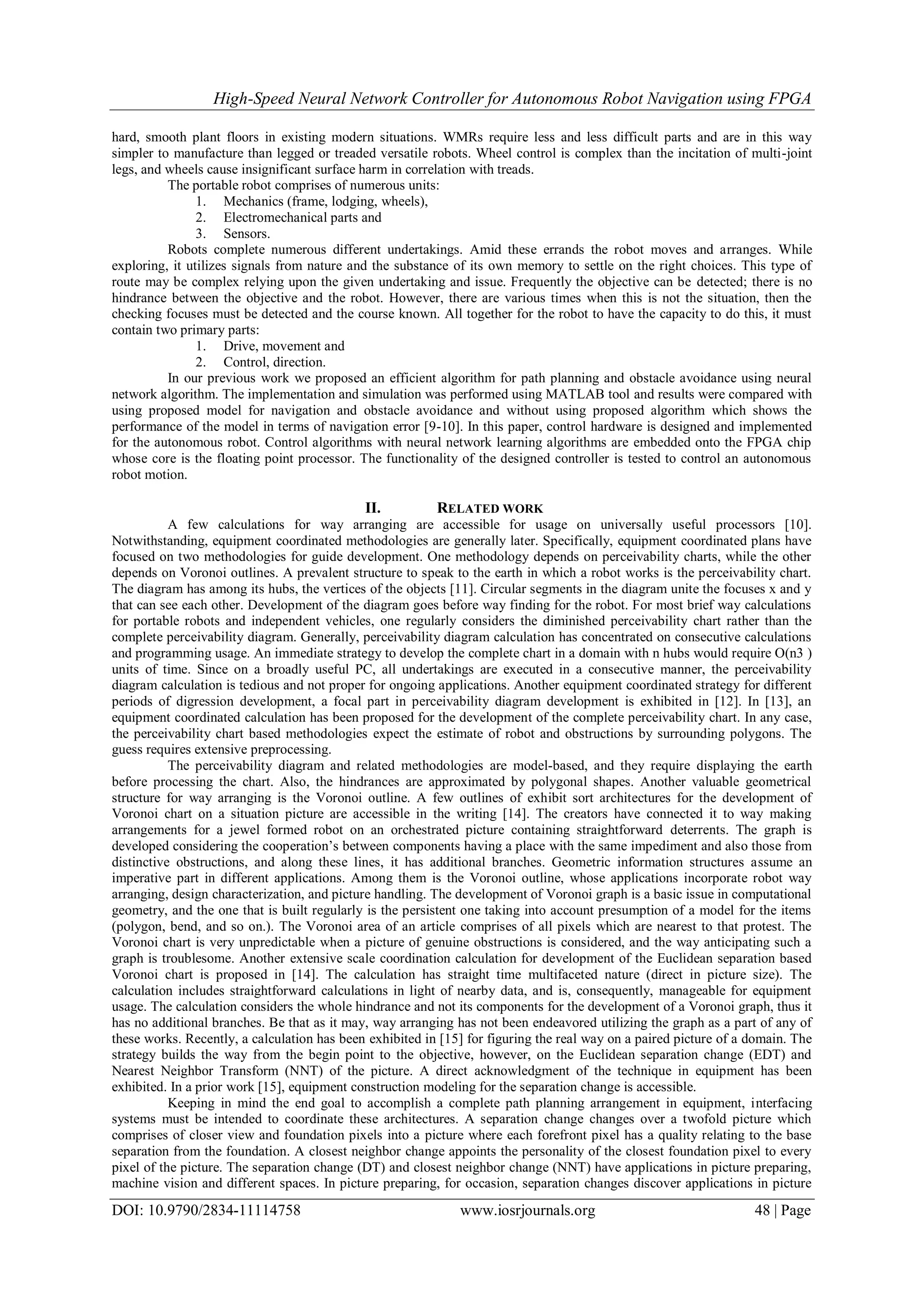 High Speed Neural Network Controller For Autonomous Robot Navigation Using Fpga Pdf 7074