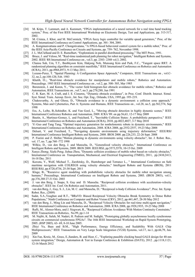 High-Speed Neural Network Controller for Autonomous Robot Navigation using FPGA | PDF