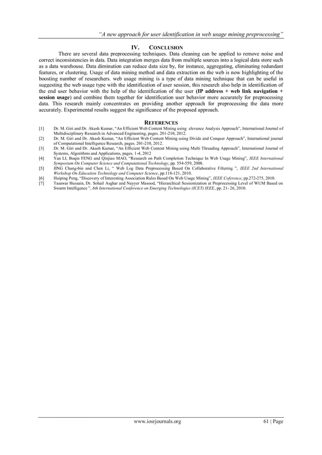 A new approach for user identification in web usage mining preprocessing | PDF