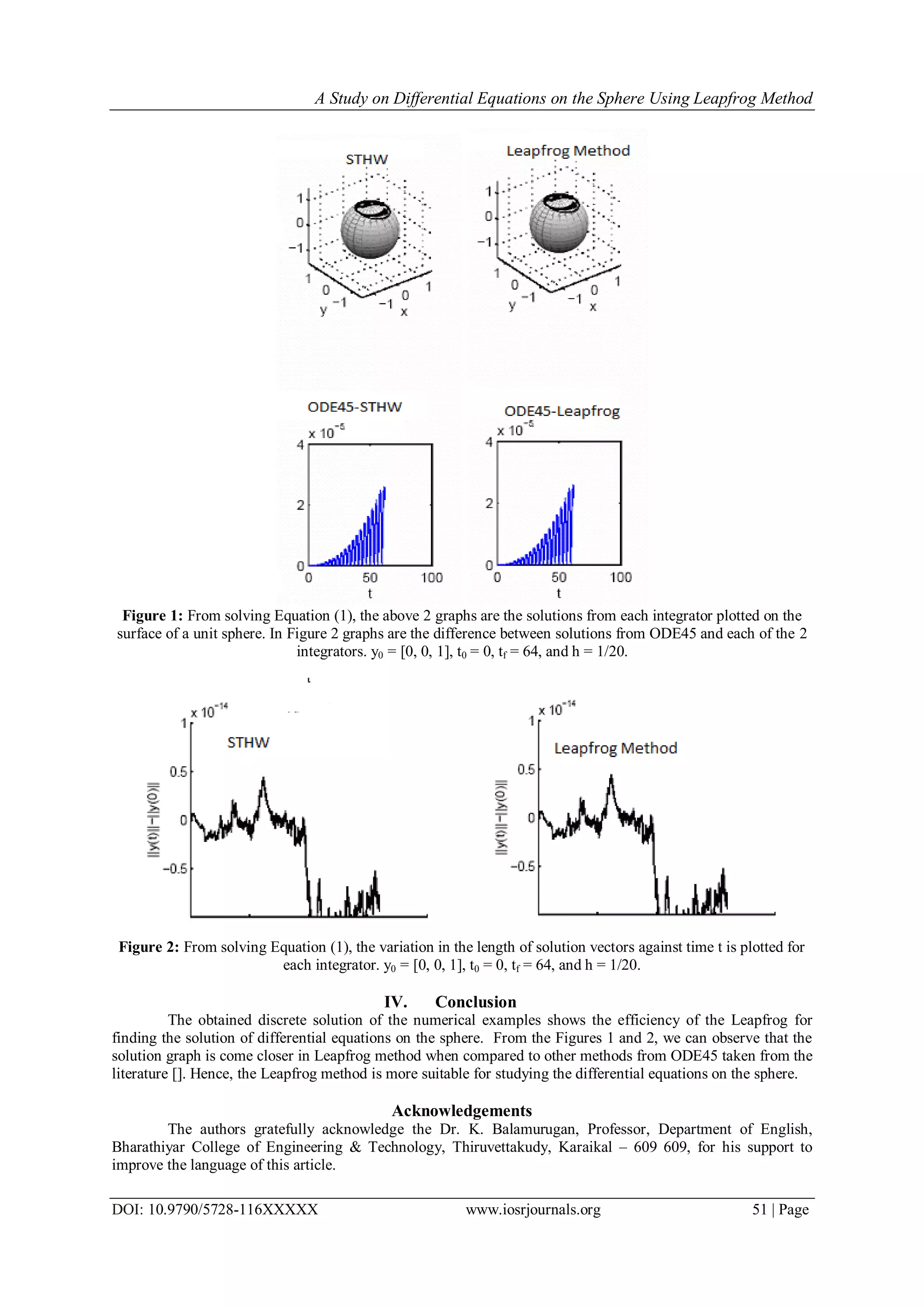 A Study on Differential Equations on the Sphere Using Leapfrog Method | PDF