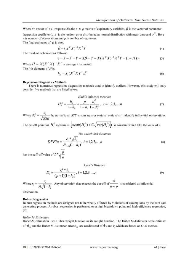 Identification of Outliersin Time Series Data via Simulation Study | PDF | Technology & Computing