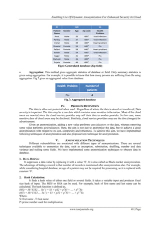 Enabling Use of Dynamic Anonymization for Enhanced Security in Cloud | PDF