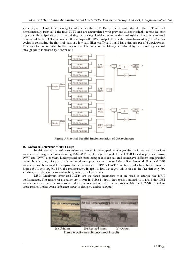 Modified Distributive Arithmetic Based Dwt Idwt Processor Design And