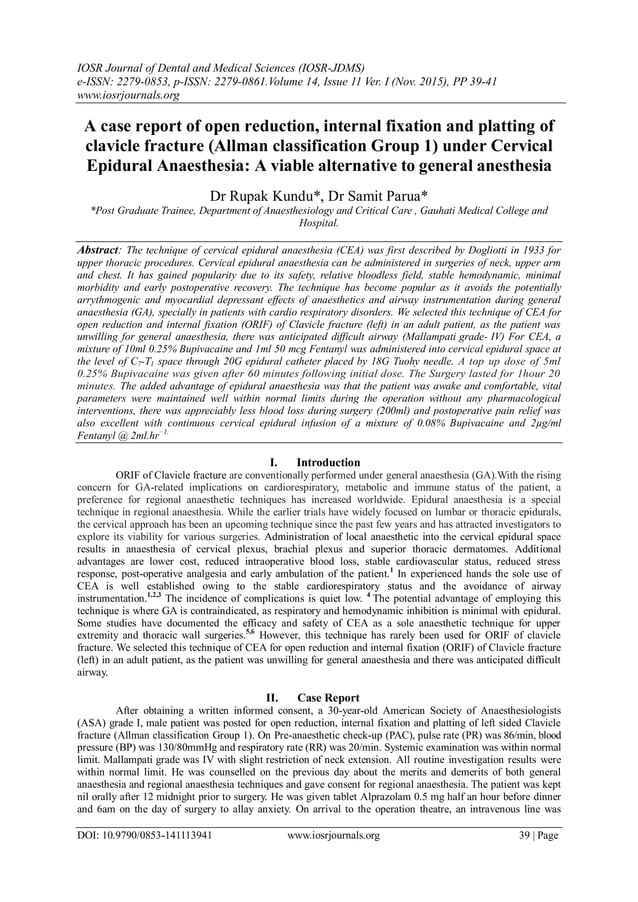 A case report of open reduction, internal fixation and platting of ...