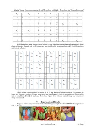 Digital Image Compression using Hybrid Transform with Kekre Transform and Other Orthogonal ...