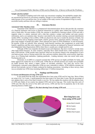 Use of Automated Teller Machine (ATM) card in Dhaka City: A Survey to ...
