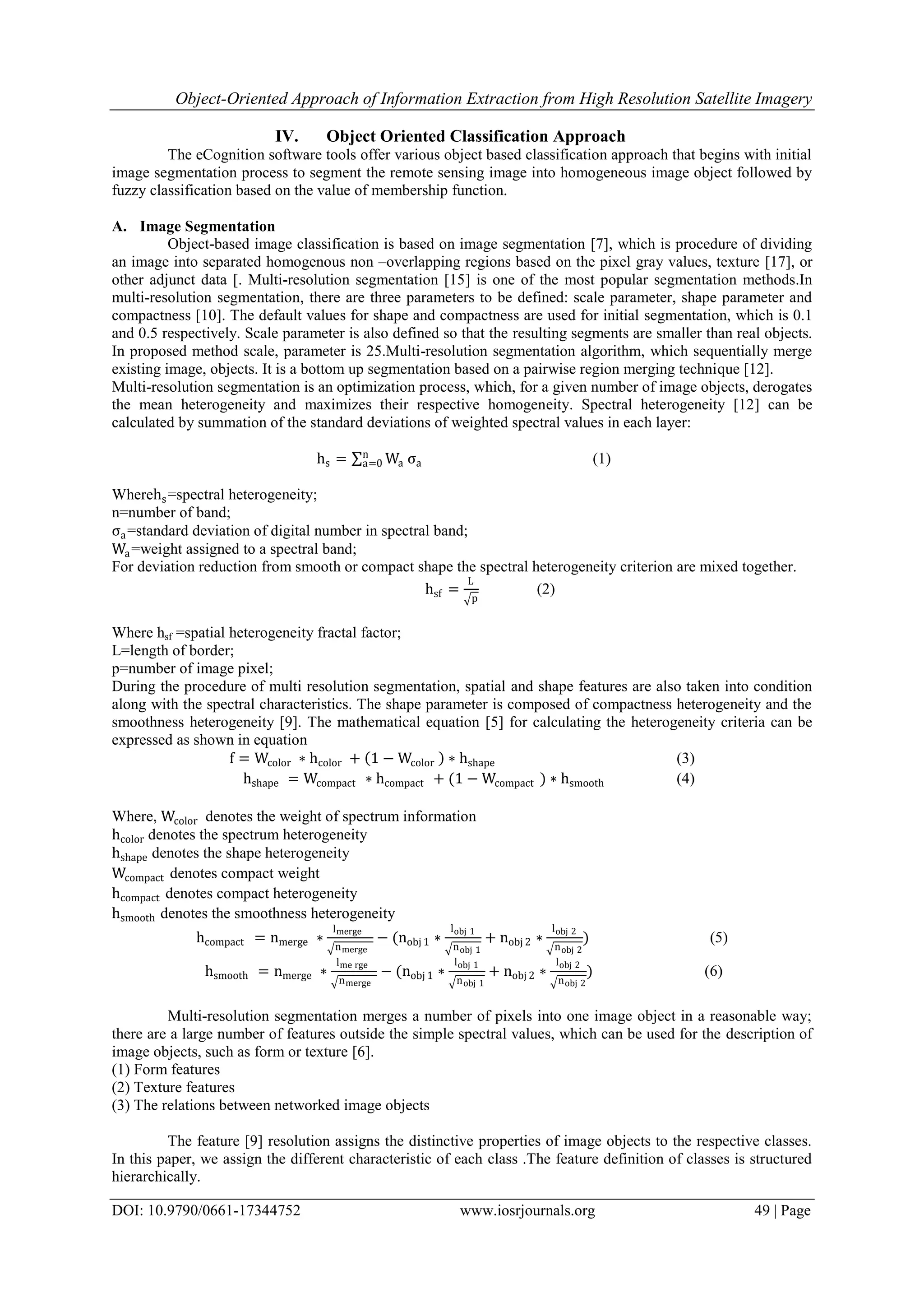 Object Oriented Approach Of Information Extraction From High Resolution