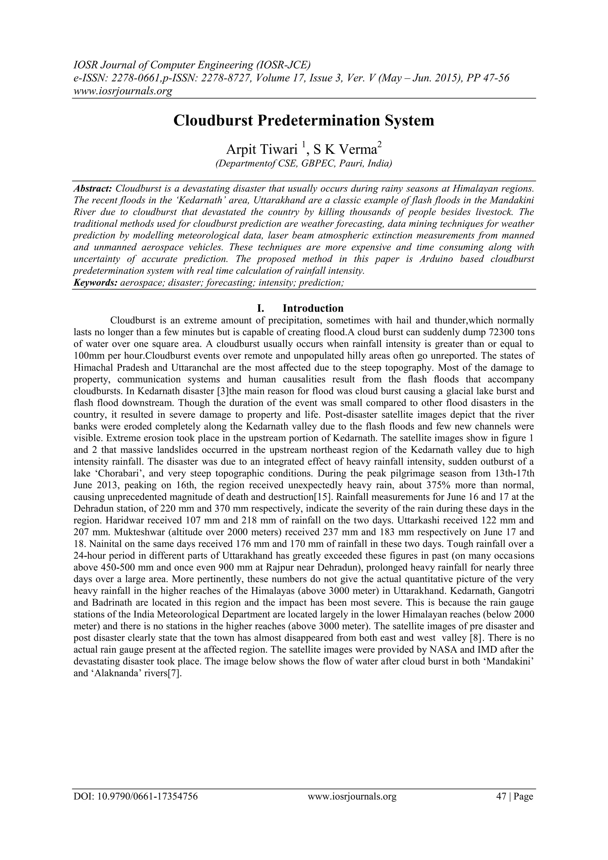 Cloudburst Predetermination System | PDF