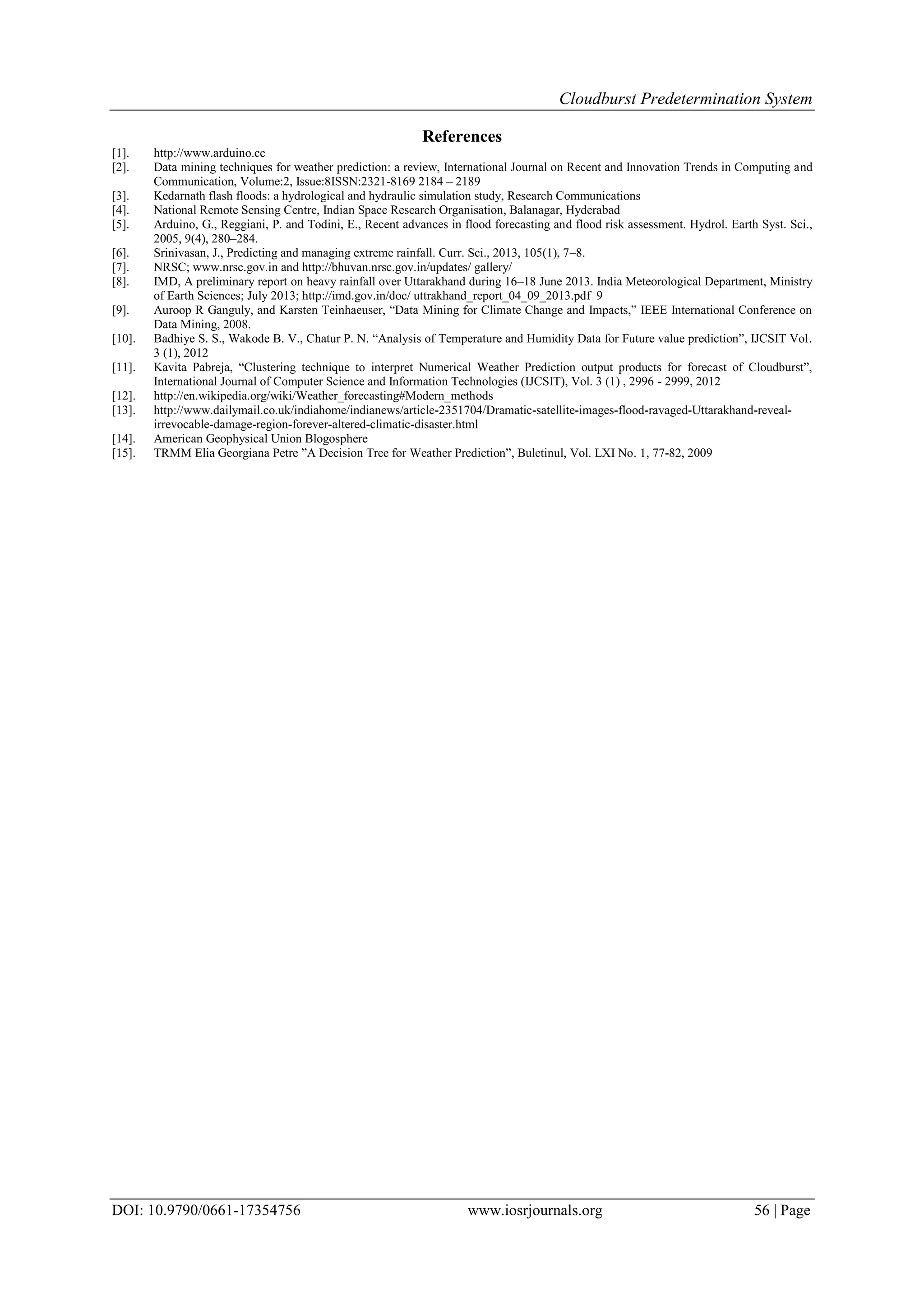 Cloudburst Predetermination System | PDF