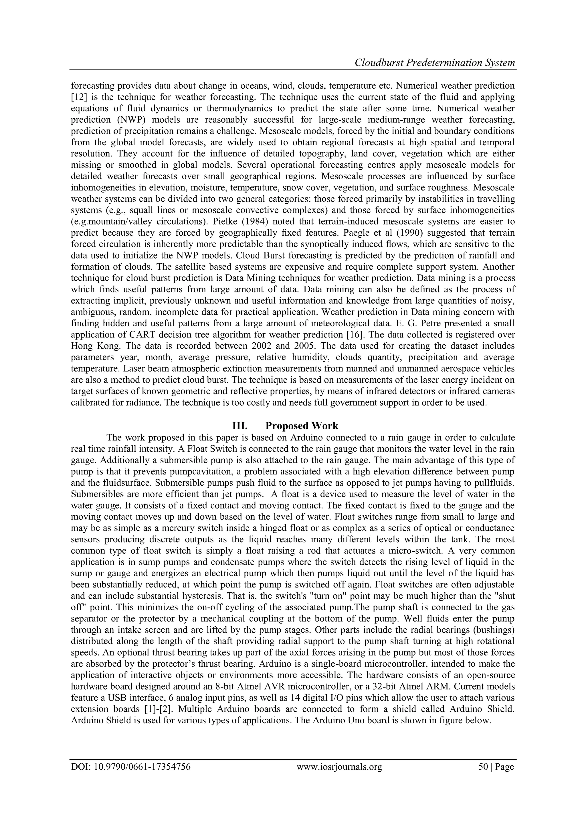 Cloudburst Predetermination System | PDF