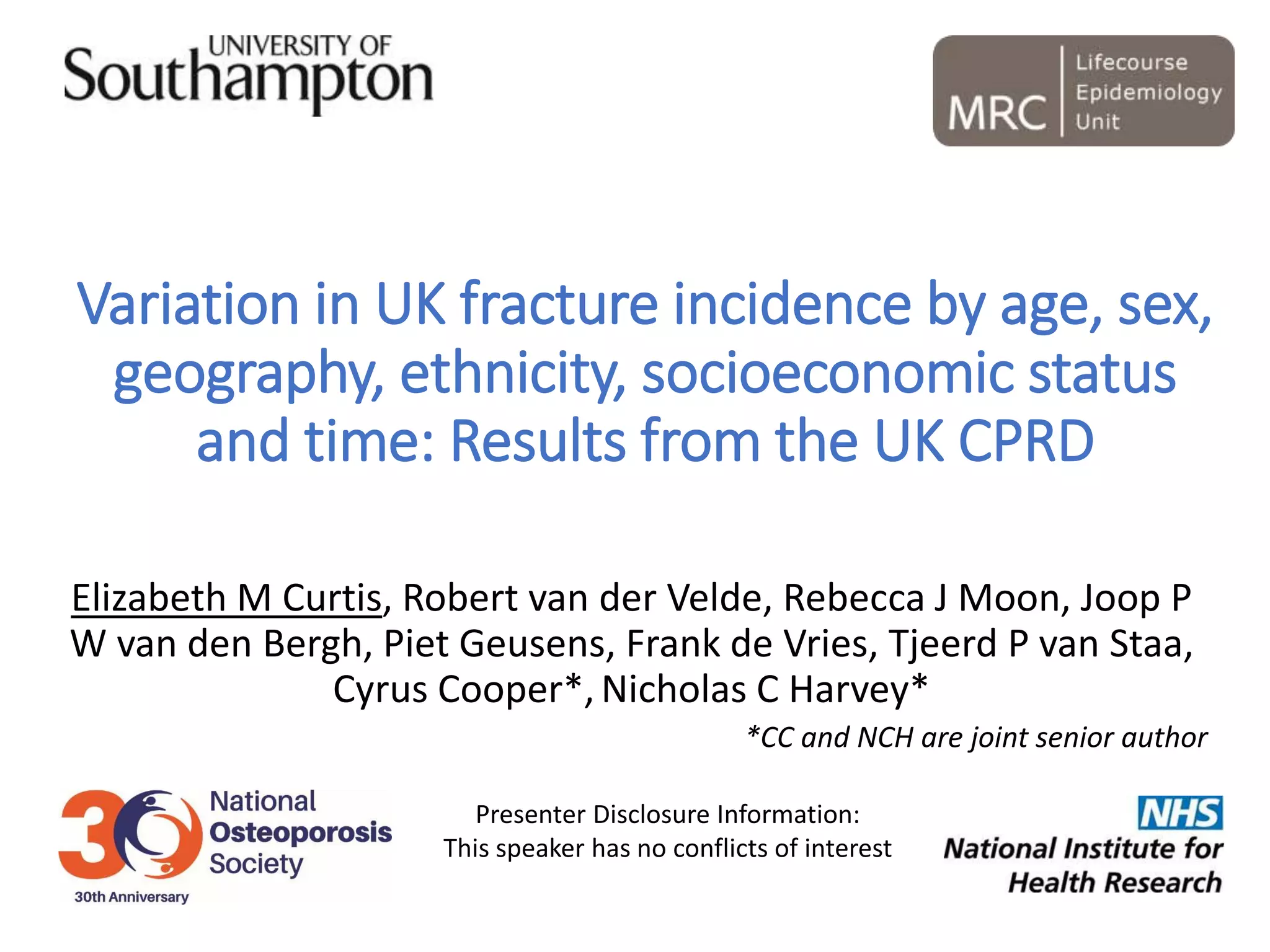 Osteoporosis 2016 | Variation in UK fracture incidence by age, sex ...