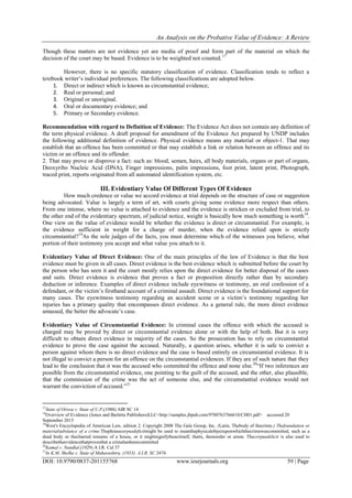 An Analysis on the Probative Value of Evidence: A Review | PDF