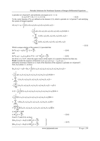 Periodic Solutions for Nonlinear Systems of Integro-Differential Equations of Operators with ...