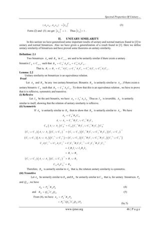 Spectral Properties of Unitary and Normal Bimatrices | PDF | Physics | Science