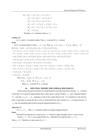 Spectral Properties of Unitary and Normal Bimatrices | PDF | Physics | Science