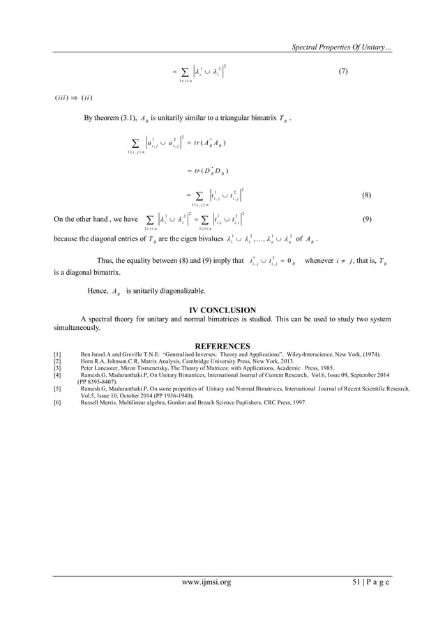 Spectral Properties of Unitary and Normal Bimatrices | PDF