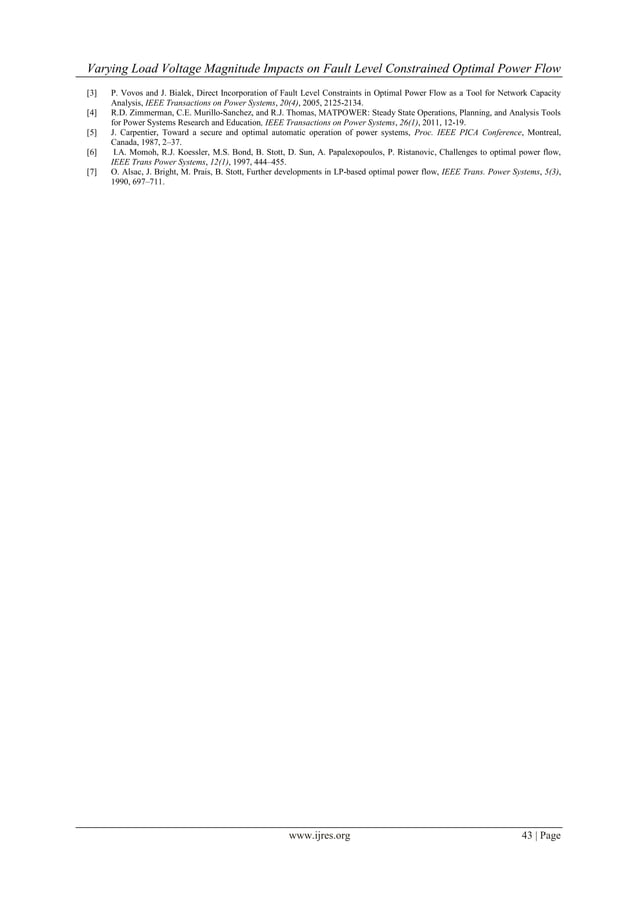 Varying Load Voltage Magnitude Impacts on Fault Level Constrained Optimal Power Flow | PDF