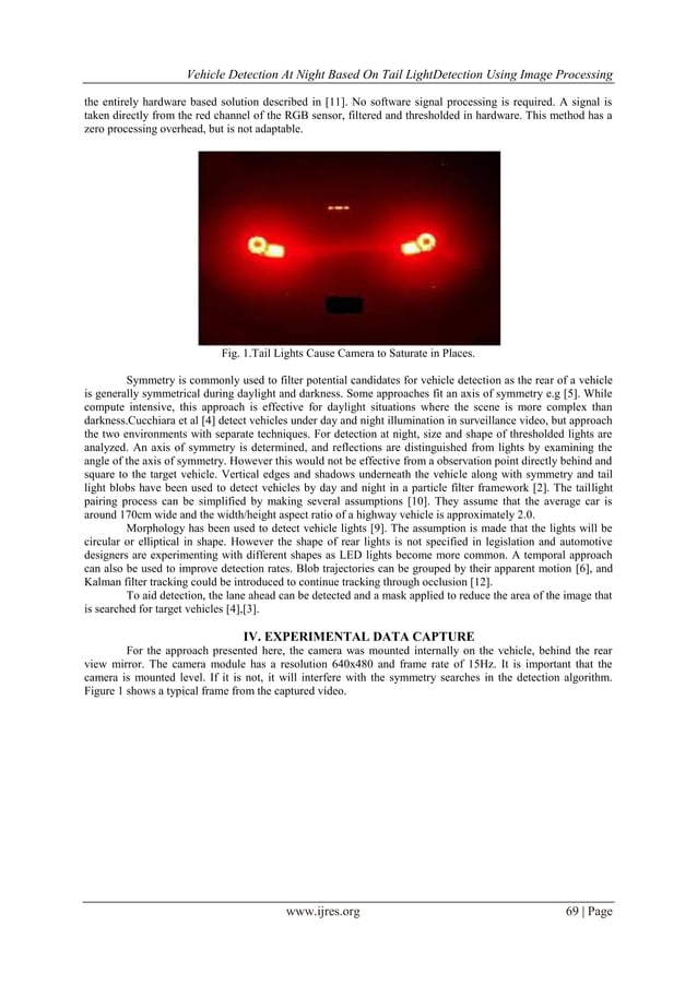 Vehicle Recognition at Night Based on Tail LightDetection Using Image Processing | PDF