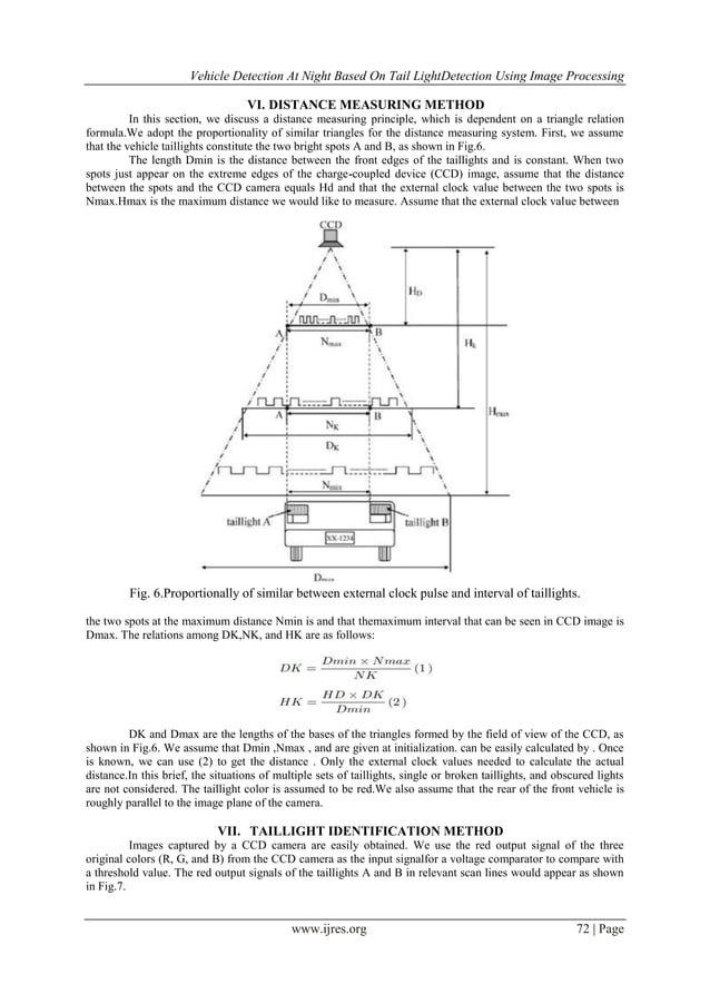 Vehicle Recognition at Night Based on Tail LightDetection Using Image Processing | PDF