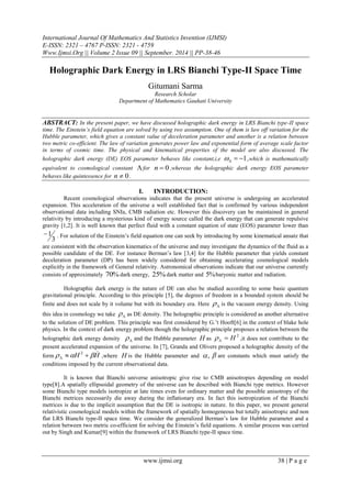 Holographic Dark Energy in LRS Bianchi Type-II Space Time | PDF | Physics | Science