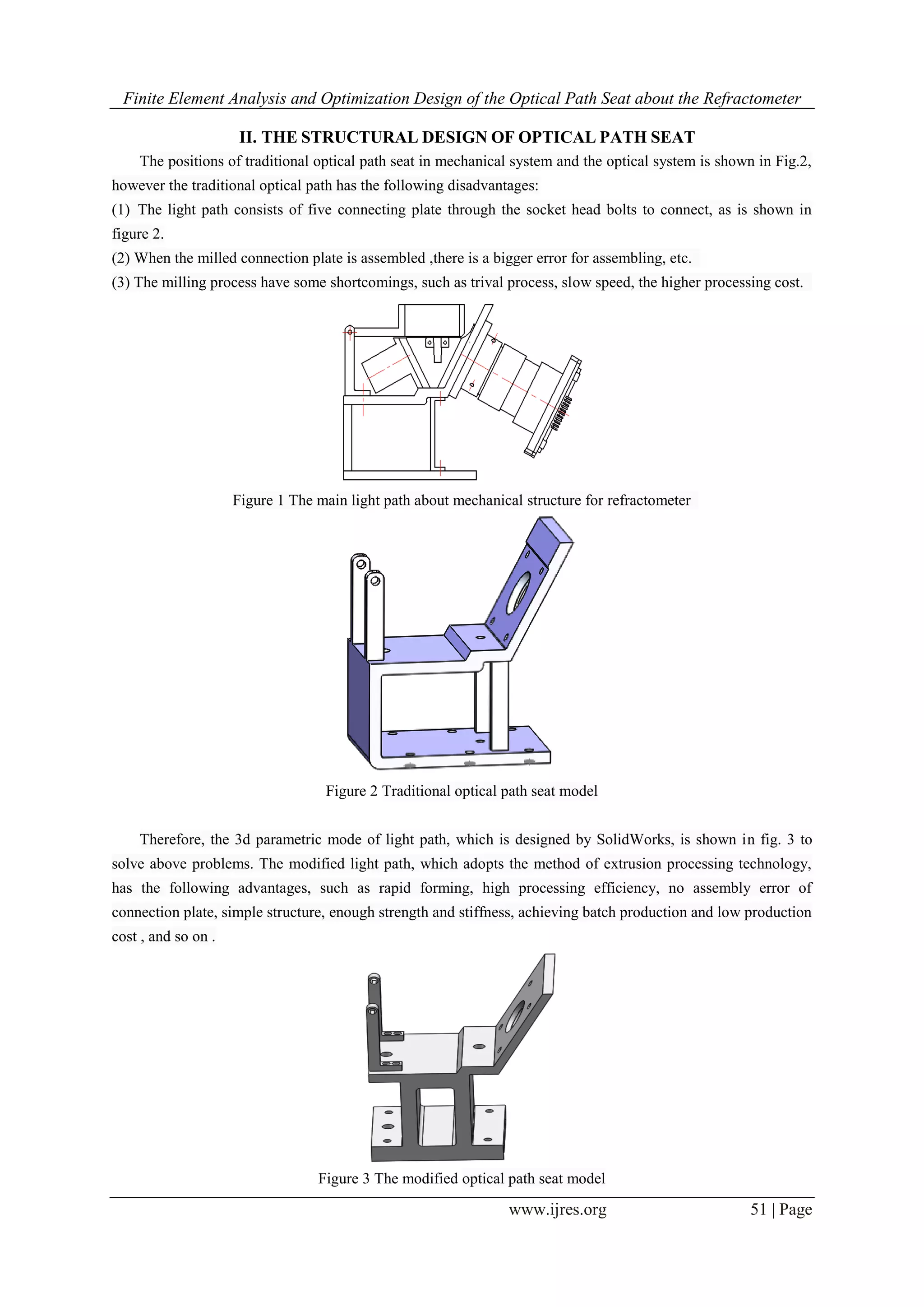 Finite Element Analysis And Optimization Design Of The Optical Path Seat About The Refractometer
