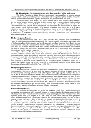 Middle Cretaceous Sequence Stratigraphy at the Ashaka Cement Quarry in ...