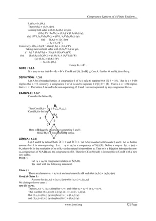 Congruence Lattices of A Finite Uniform Lattices | PDF