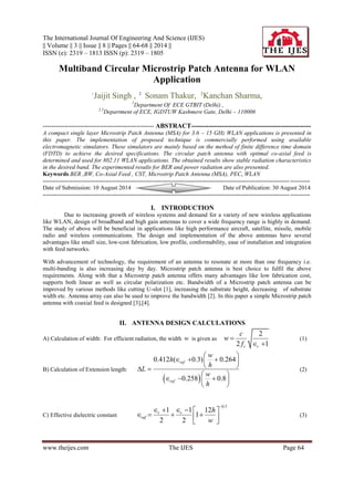 Multiband Circular Microstrip Patch Antenna for WLAN Application | PDF