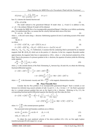 Exact Solutions for MHD Flow of a Viscoelastic Fluid with the Fractional Burgers’ Model in an ...