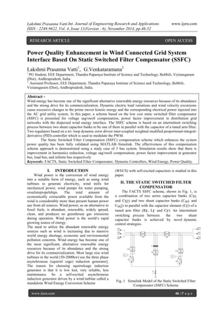 Power Quality Enhancement in Wind Connected Grid System Interface Based On Static Switched ...