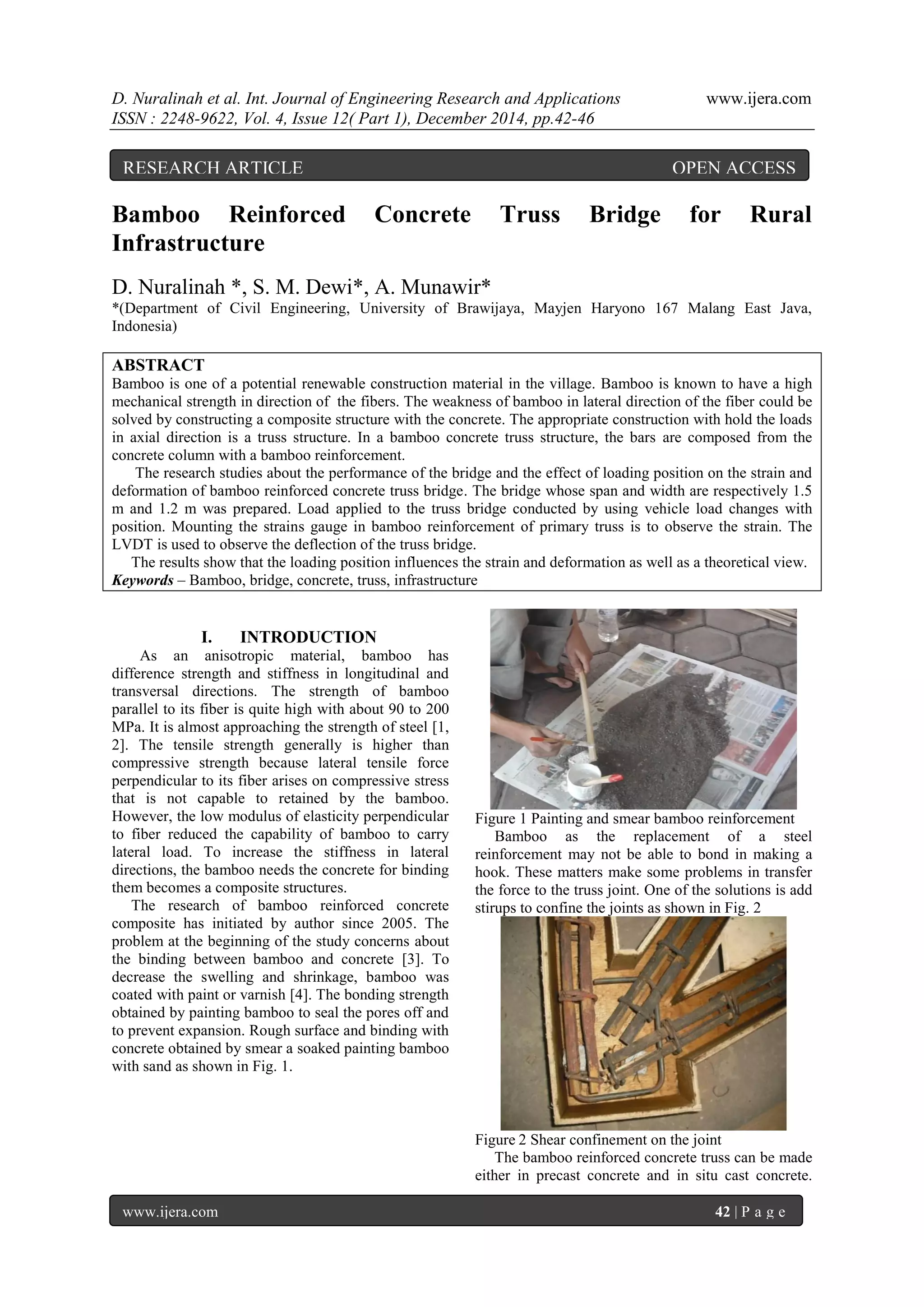 Bamboo Reinforced Concrete Truss Bridge for Rural Infrastructure | PDF