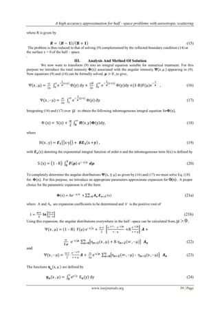 A high accuracy approximation for half - space problems with anisotropic scattering | PDF