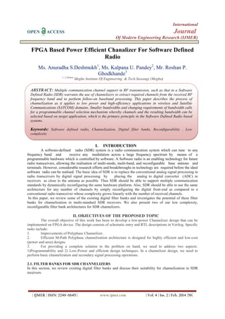 FPGA Based Power Efficient Chanalizer For Software Defined Radio | PDF | Digital Audio ...