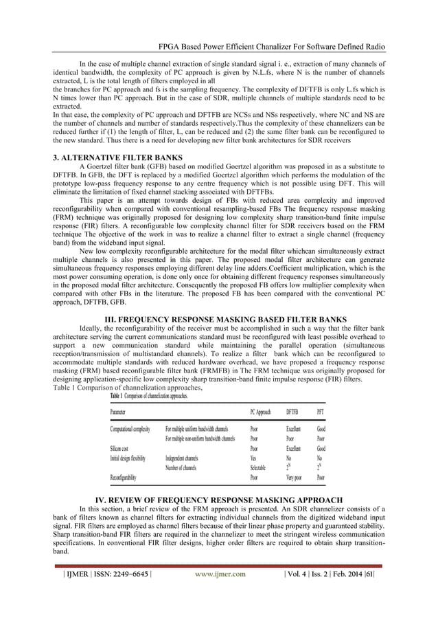 FPGA Based Power Efficient Chanalizer For Software Defined Radio | PDF | Digital Audio ...