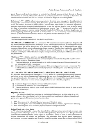 Public- Private Partnership (Ppp) As Catalyst for Sustainable ...