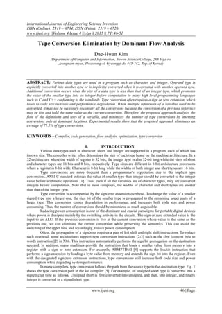 Type Conversion Elimination by Dominant Flow Analysis | PDF