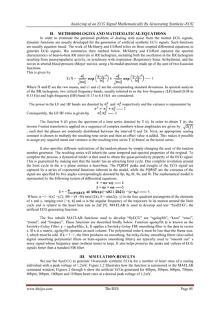Analyzing of an ECG Signal Mathematically By Generating Synthetic-ECG | PDF