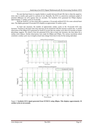 Analyzing of an ECG Signal Mathematically By Generating Synthetic-ECG | PDF