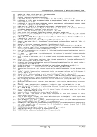 Bacteriological Investigation of Well Water Samples from Selected ...