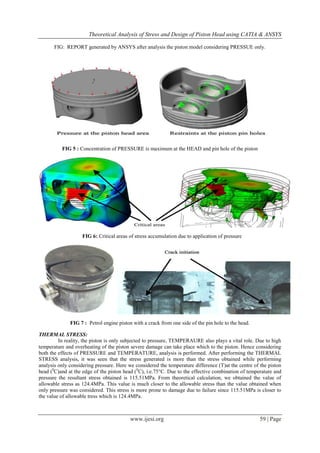 Theoretical Analysis of Stress and Design of Piston Head using CATIA ...