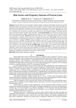 Risk Factors and Pregnancy Outcome of Preterm Labor | PDF | Pregnancy ...