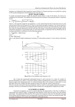Head Loss Estimation for Water Jets from Flip Buckets | PDF
