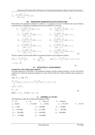 Enhancing the Mean Ratio Estimator for Estimating Population Mean Using Conventional Parameters ...