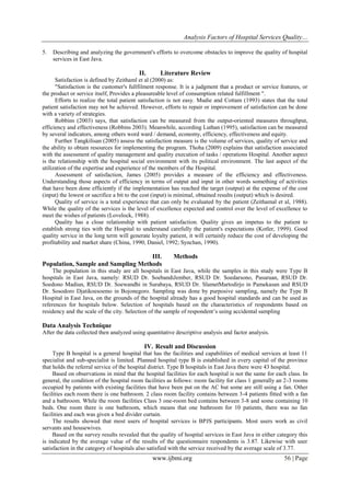 Analysis Factors of Hospital Services Quality and User Satisfaction | PDF