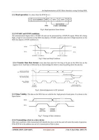 An Implementation of I2C Slave Interface using Verilog HDL | PDF