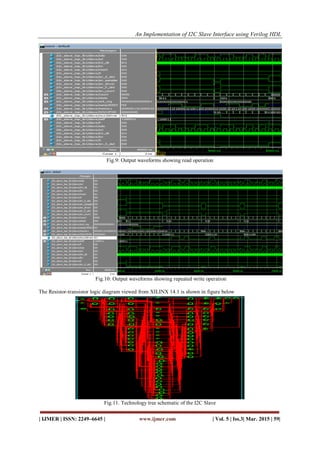 An Implementation of I2C Slave Interface using Verilog HDL | PDF